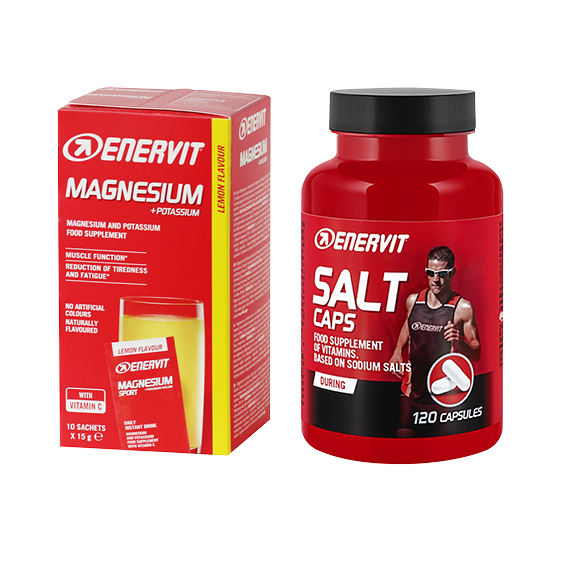 ENERVIT na křeče: Magnesium Sport + Salt Caps | ENERVIT e-shop